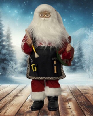Workshop Papa Santa Claus Christmas Home Decor Toy Maker 18” Brand New ...