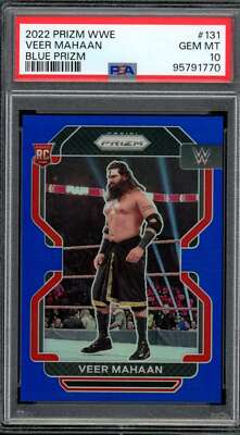 Veer Mahaan Rookie Card 2022 Prizm WWE Blue Prizm (pop 2) #131 PSA 10 ...