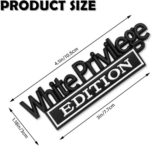 Pair Set White Privilege EDITION Emblem 3D Fender Badge Decal | Rear ...