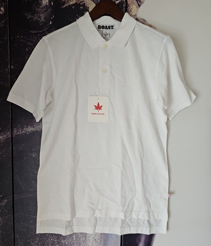 BOAST Men's White Core Solid Short Sleeve Polo Shirt Size S NWT TP01 | eBay