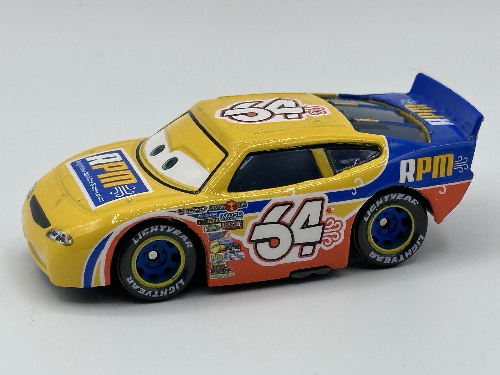 Vintage 1:55 Disney Pixar Cars RPM #64 (1507 EA) China *Error Print ...