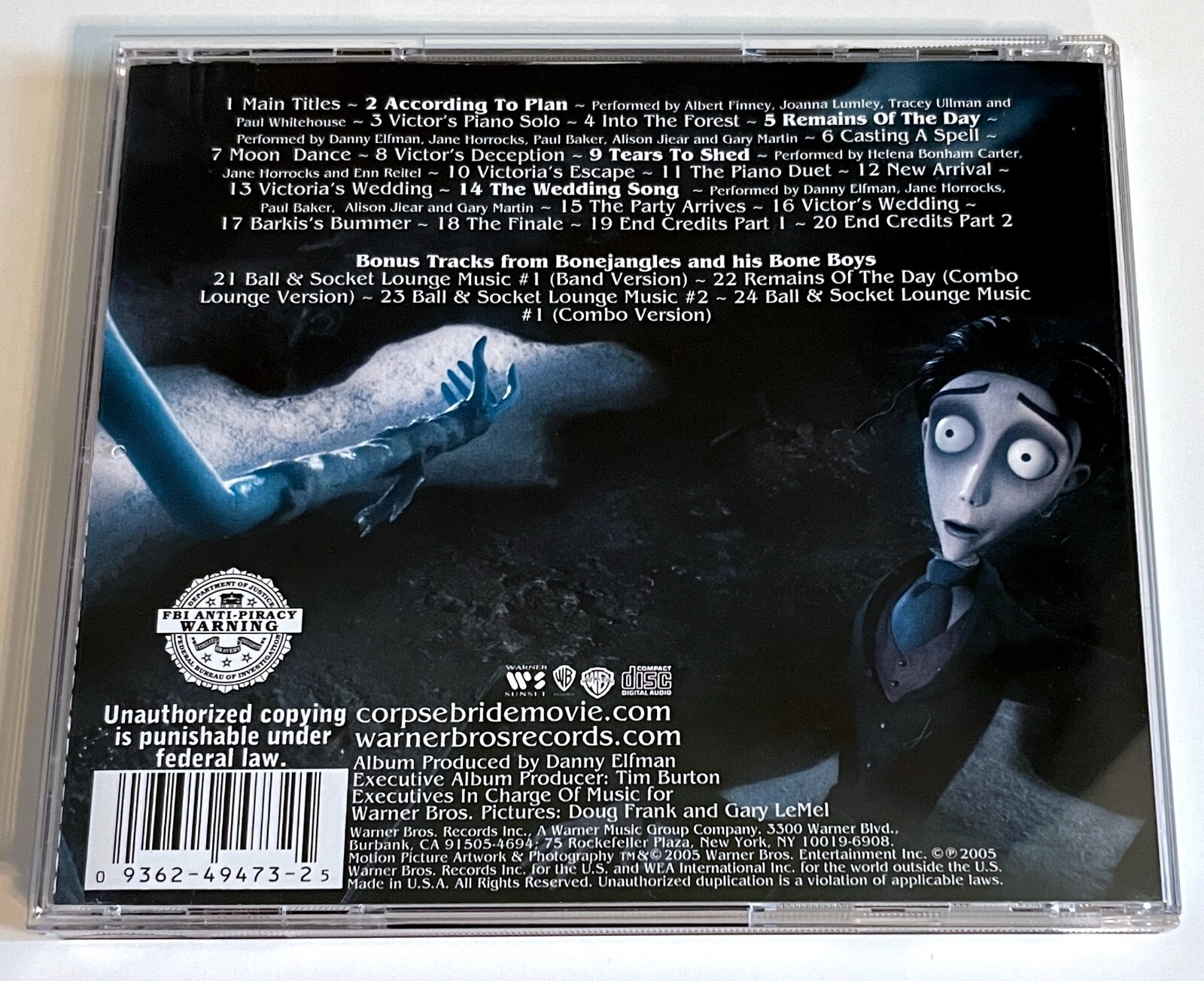 Tim Burton's CORPSE BRIDE OST Score & Songs by DANNY ELFMAN 2005 Warner ...