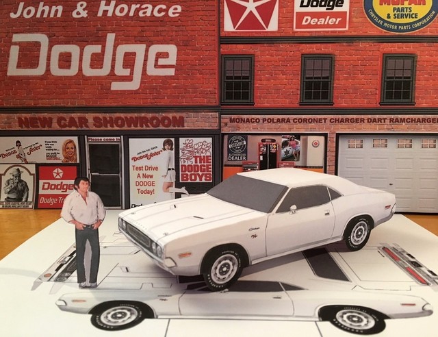 Papercraft model car 1970 Dodge Challenger Vanishing Point movie 1 ...