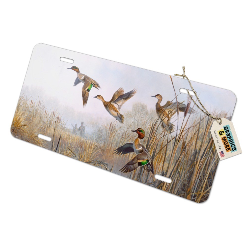 Green-Winged Teal Ducks Flight Hunting Metal Vanity Tag License Plate ...