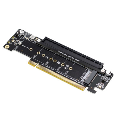 1 x PCIE x16 to x8+x4+x4 Splitter Adapter Card M.2 NVME x2 Expansion ...