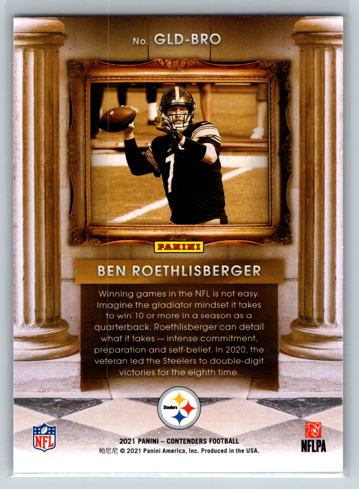 2021 Panini Contenders #GLD-BRO Ben Roethlisberger Gladiators | eBay