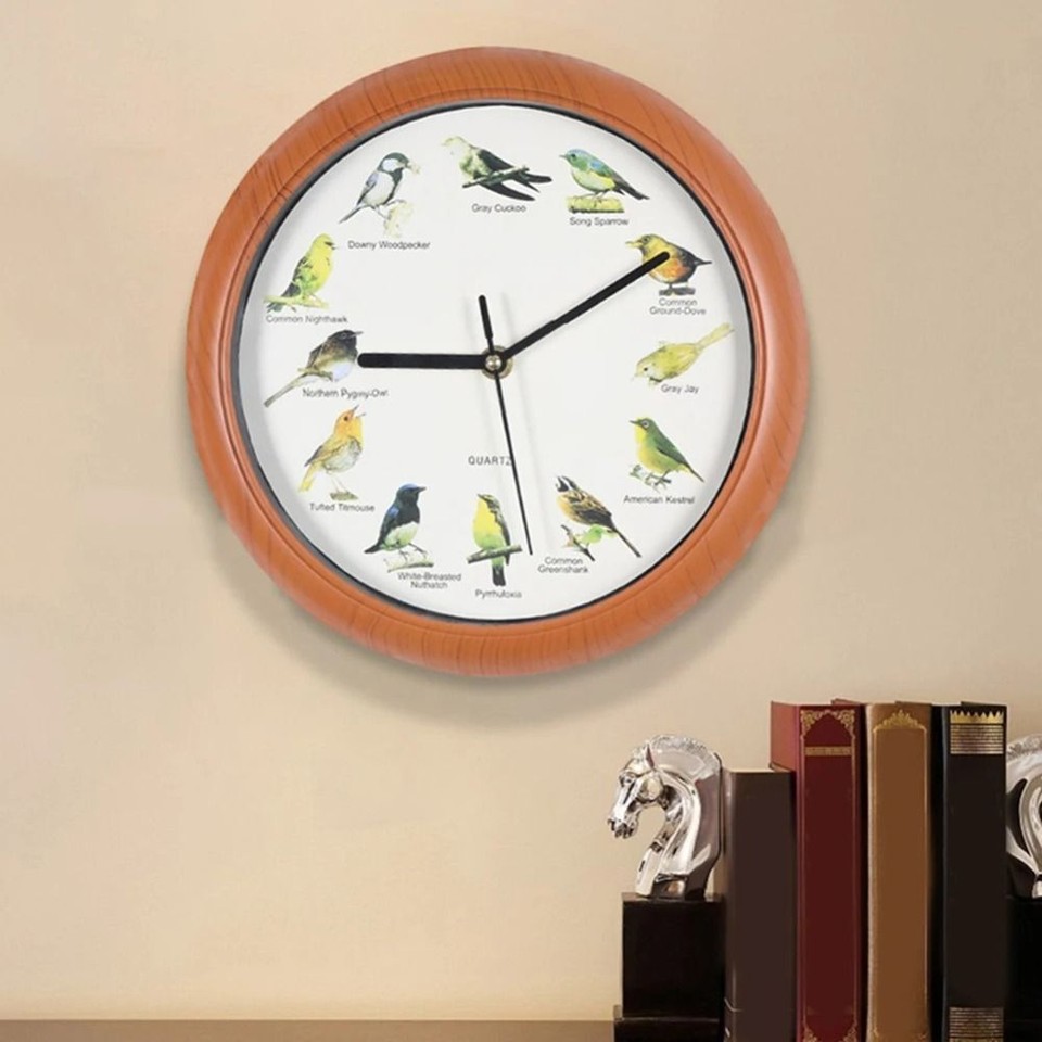 Bird Wall Clock Bird Clock with Sounds Birdsong Alarm Clock Home Office ...