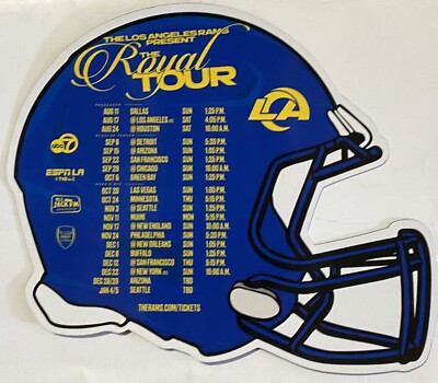 2024 LOS ANGELES RAMS Schedule 🏈 NFL Football Sked NEW‼️HELMET MAGNET ...