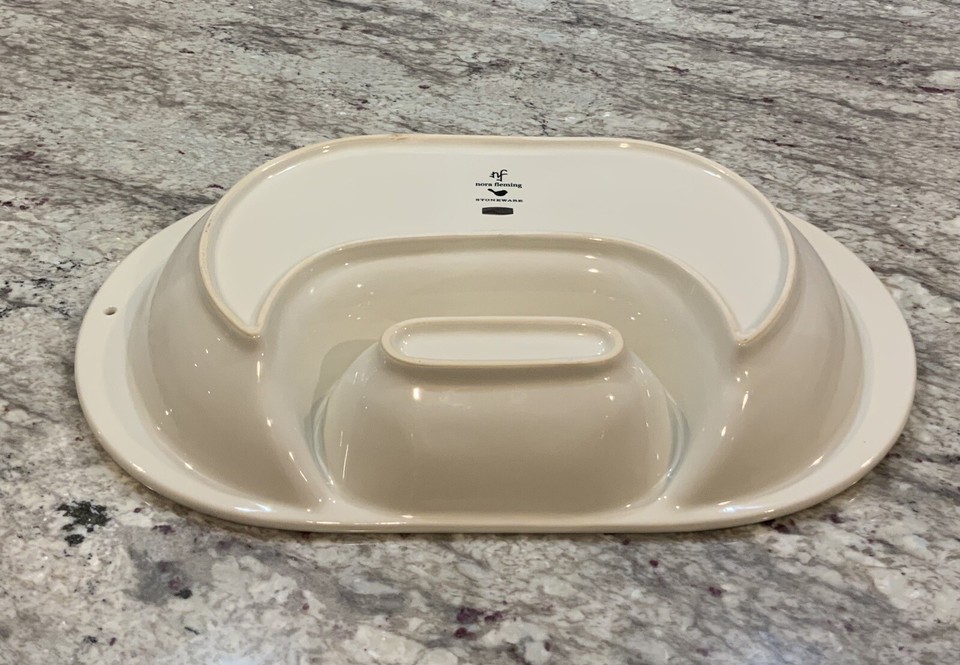 NEW Nora Fleming N5 Chip and Dip Bowl Oval Pearl Dot Stoneware Server Retired | eBay