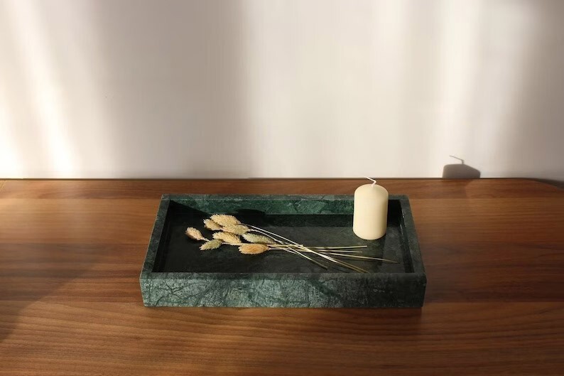 Green Marble Food Serving Tary,STONE PLATTER , Housewarming Gifts | eBay