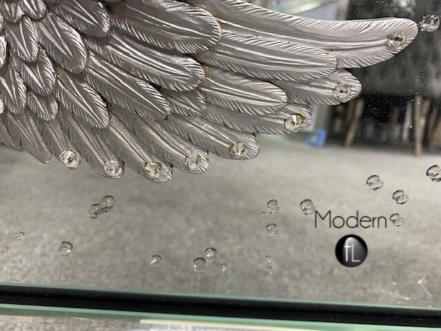 Small 3D Angel wings mirrored picture with glitter art detail, Angel ...