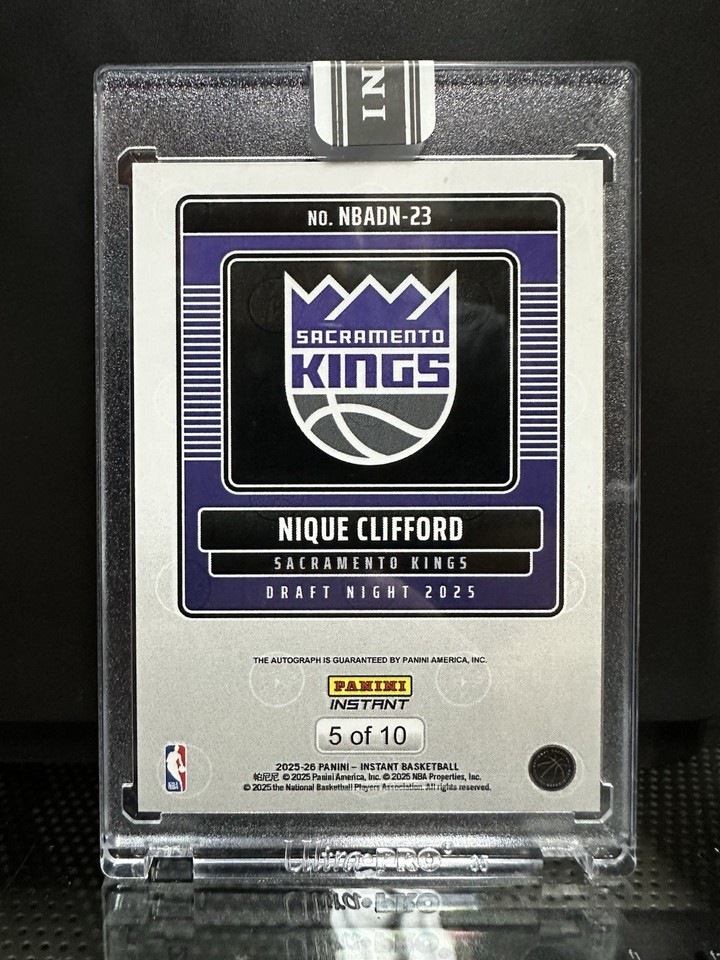 2025-26 Panini Draft Night Nique Clifford 1st NBA Rookie Auto Jersey ...