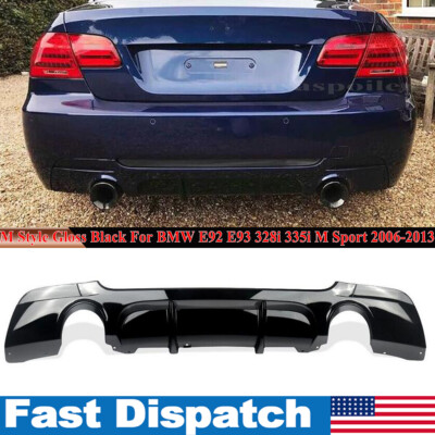 Glossy Black Rear Bumper Diffuser Lip For BMW E92 E93 328i 335i M Sport ...