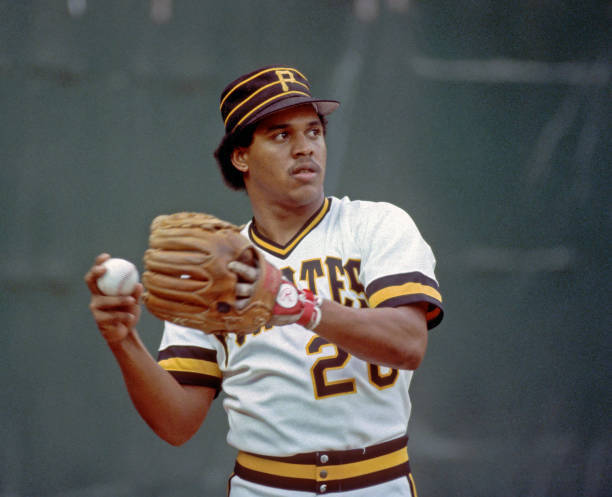 Denny Gonzalez of the Pittsburgh Pirates warms up before a Major- 1984 ...
