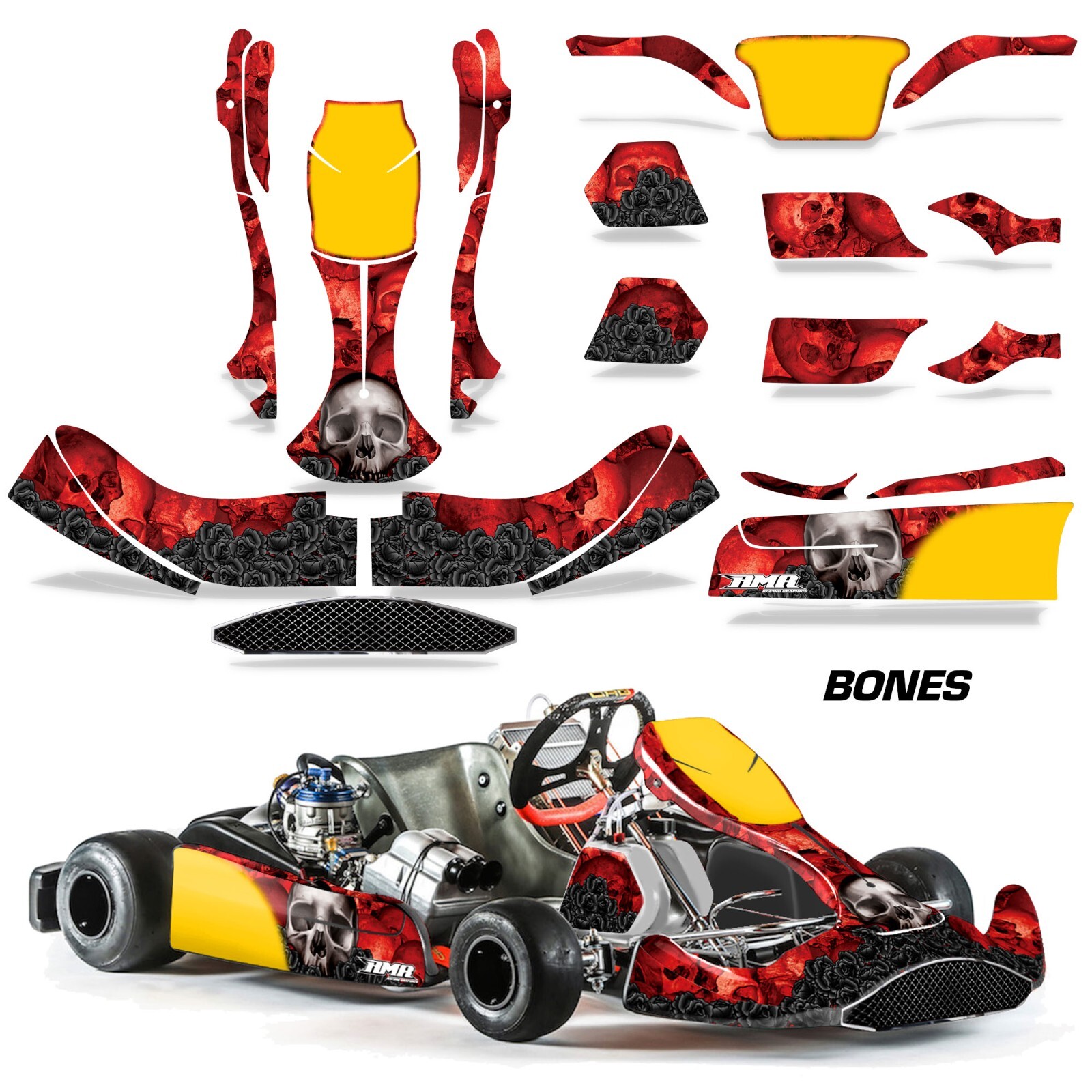 Graphics kit Sticker Decal Wrap for Kart CRG NA3 BONE COLLECTOR RED | eBay