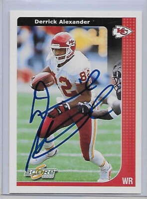 Football Card IP auto DERRICK ALEXANDER Kansas City Chiefs 2002 Score ...