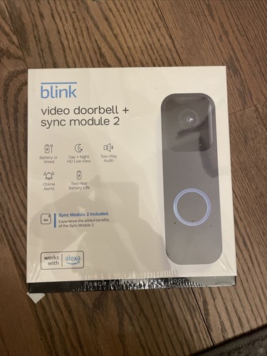 New Blink Video Doorbell + Sync Module 2 HD Video Wired or Wireless ...