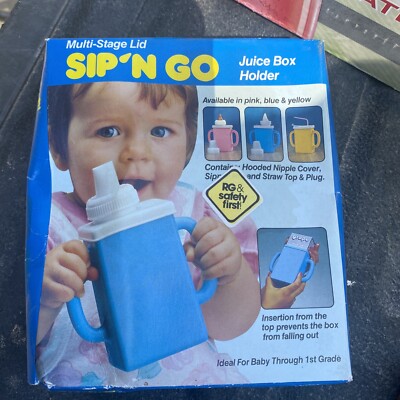 VINTAGE 1991 SAFETY 1ST SIP N GO PLASTIC BABY KIDS JUICE BOX / DRINK ...