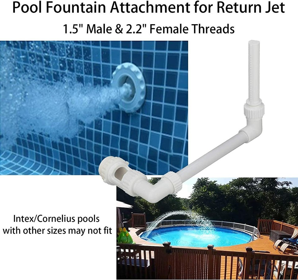 Waterfall Pool Fountain Spray Pool Fountain Fits Most 1.5" In Ground ...