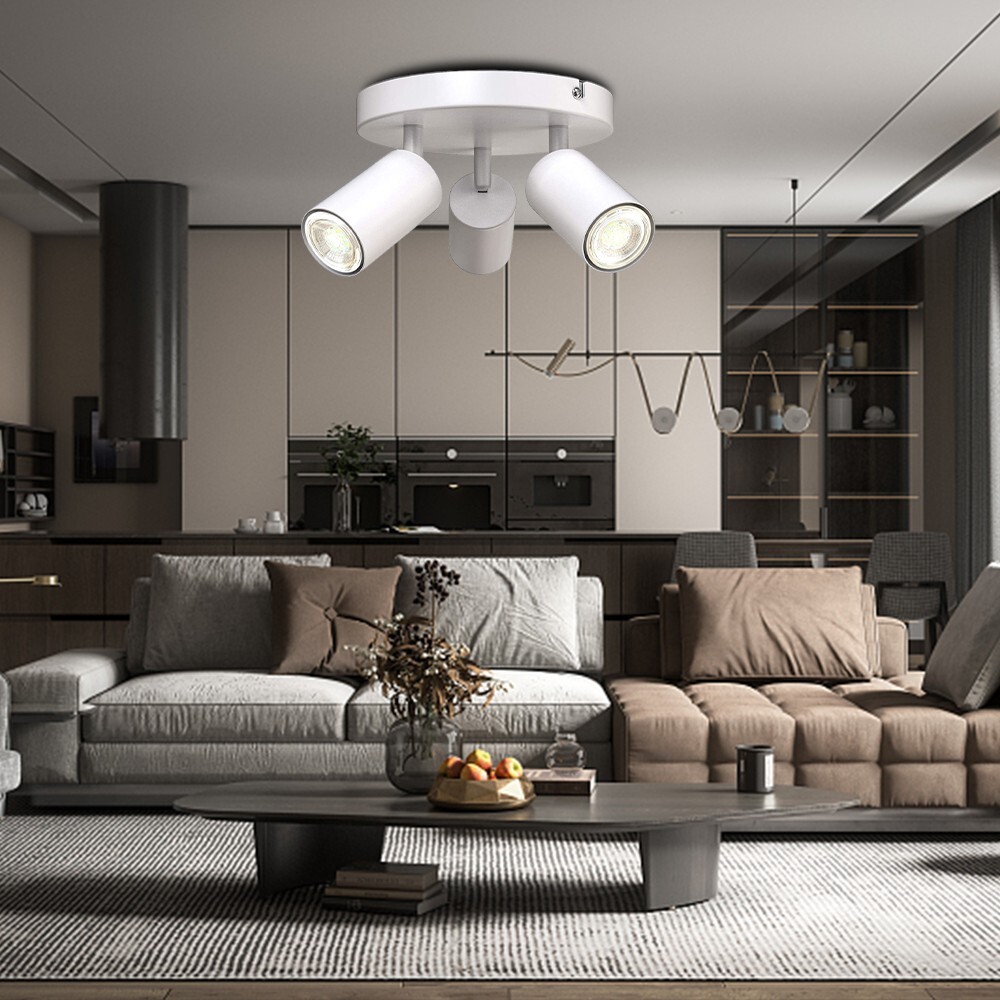 3 Way Ceiling Spotlight Adjustable Kitchen Bar Spot Light LED GU10 ...