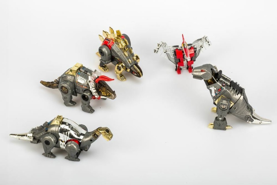 TRANSFORMERS G1 Reissue Dinobots Grimlock Snarl Swoop Slag Sludge Box ...