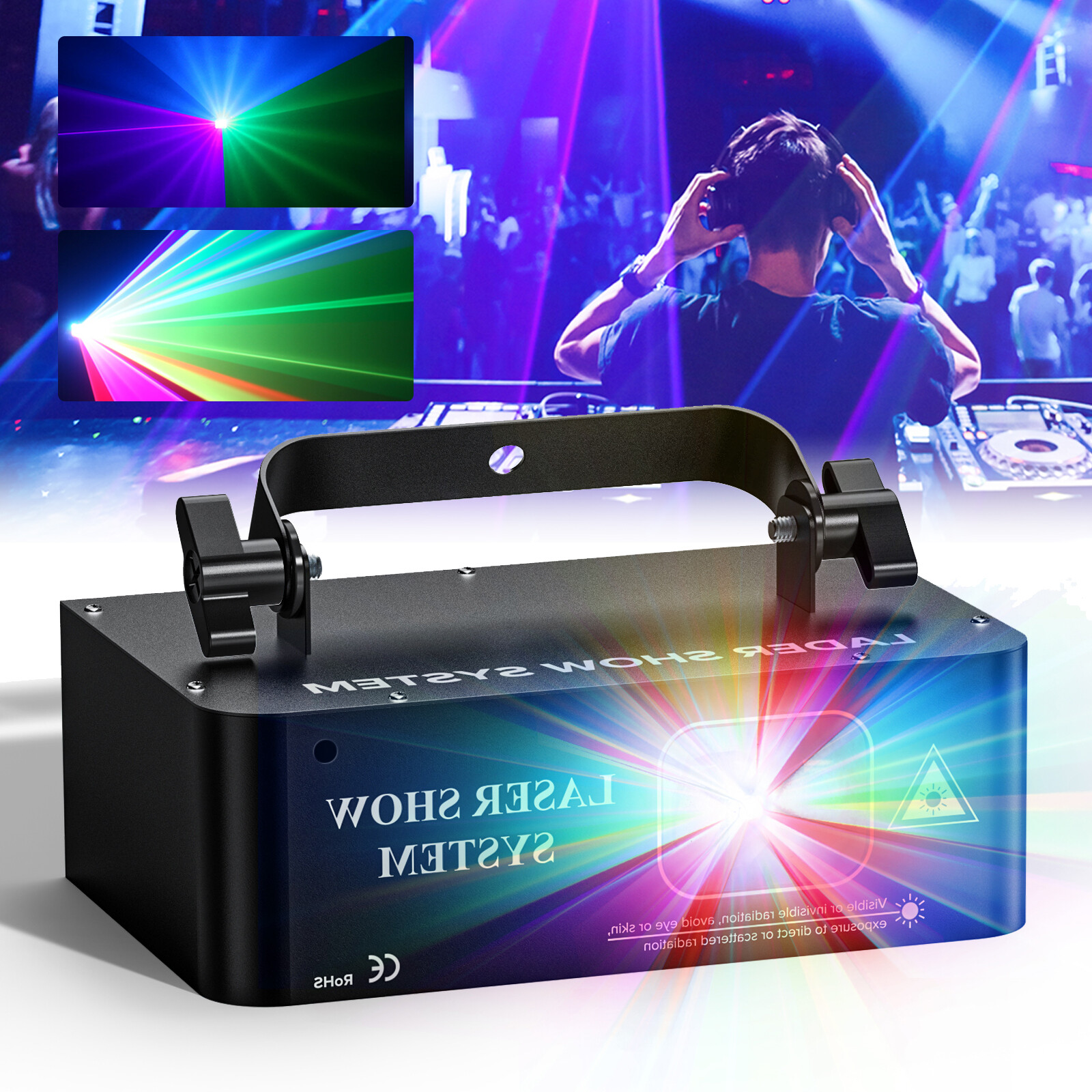 DMX-512 10CH Stroboskop Laser Beam Projektor LED DJ Disco Lichteffekt ...