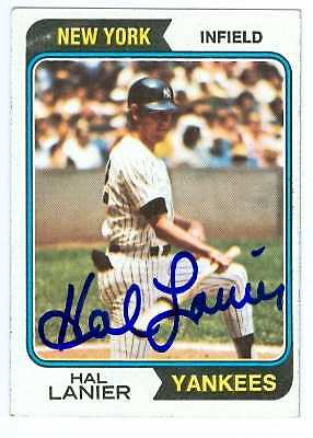 Hal Lanier autographed Baseball Card (New York Yankees) 1974 Topps #588 ...