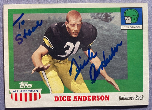 SIGNED DICK ANDERSON 2005 TOPPS ALL AMERICAN AUTOGRAPH FOOTBALL CARD ...