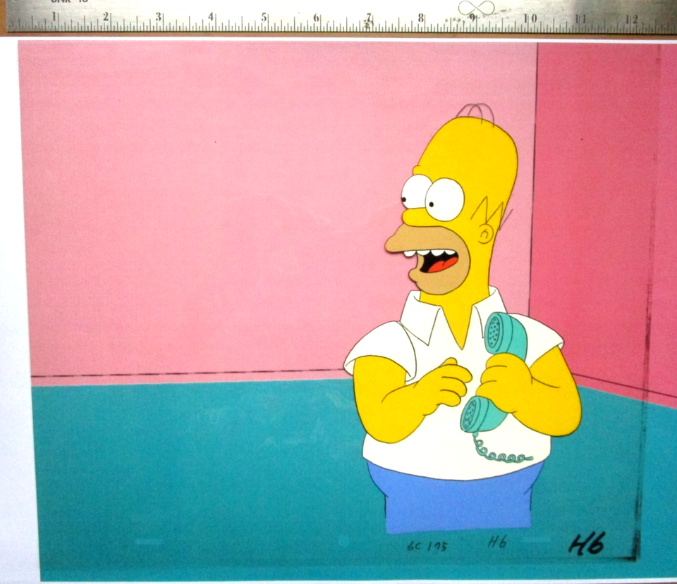 1990s SIMPSONS HOMER FOX ORIGINAL PRODUCTION CEL Walt Disney Bart ...