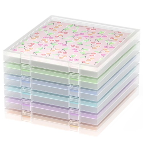 Scrapbook Paper Storage, 6 Pack Stackable Plastic File Storage Box Set ...