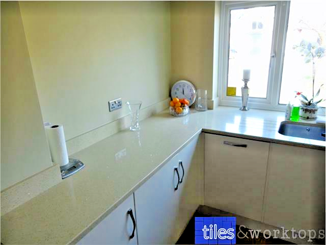 Stardust Cream Sparkling Quartz Kitchen Worktop Countertop 3000mm x ...