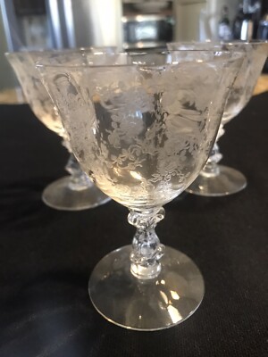 Three Vintage Cambridge Rose Point Crystal Cocktail Glasses, 4 oz | eBay