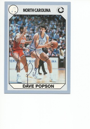 DAVE POPSON Autographed Signed 1990 card UNC North Carolina Tar Heels ...