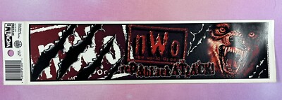 VINTAGE RETRO WCW NWO WWF WWE RED AND BLACK ATTACK BUMPER STICKER DECAL ...