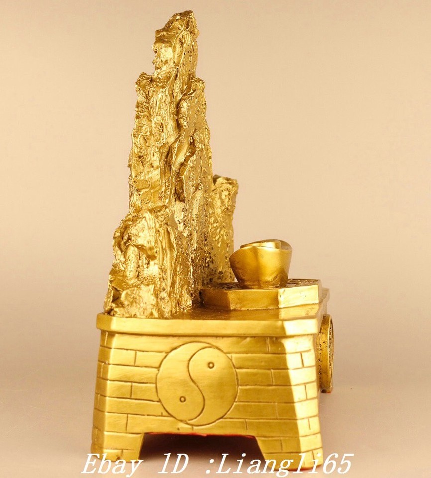 Alte Kupfer vergoldete Feng Shui Acht Diagramme Yuanbao Shi Shi Gandang ...