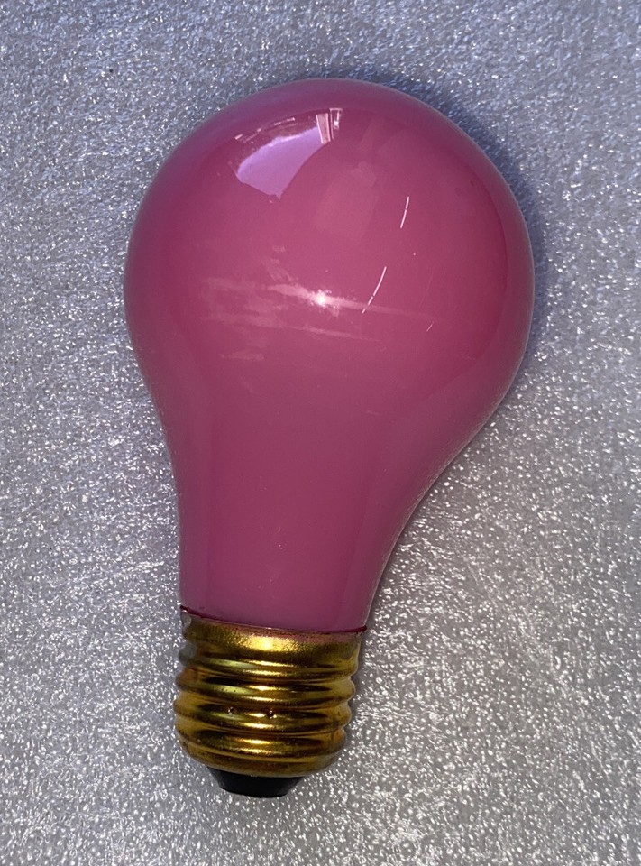 Pink 60 Watt A19 LightBulb 60A19/CP 130V Ceramic Pink Guaranteed #16532 ...