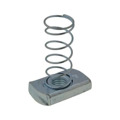 Pack of 50 Zinc Silver Strut / Channel Nut Long Spring M8 x 1.25p Roof ...