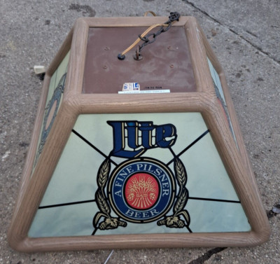 Vintage 1980s Miller Lite Pool Table Light A Fine Pilsner Beer 1984 ...