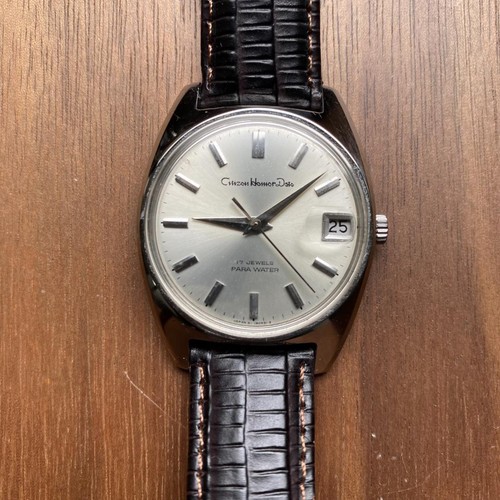 CITIZEN Homer Date Cal1802 17 Stones Manual Winding Type Vintage Watch ...