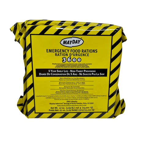 Mayday 3-Day Survival Food Supply: 9 High-Energy Emergency Ration Bars ...