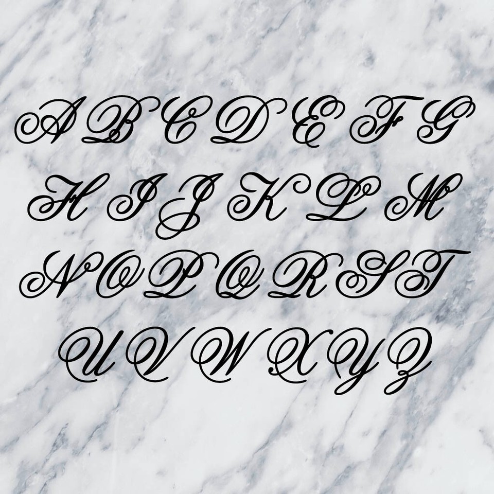 Script Wedding Letter Initial Frosted Etched Glass Vinyl Sticker Decal ...