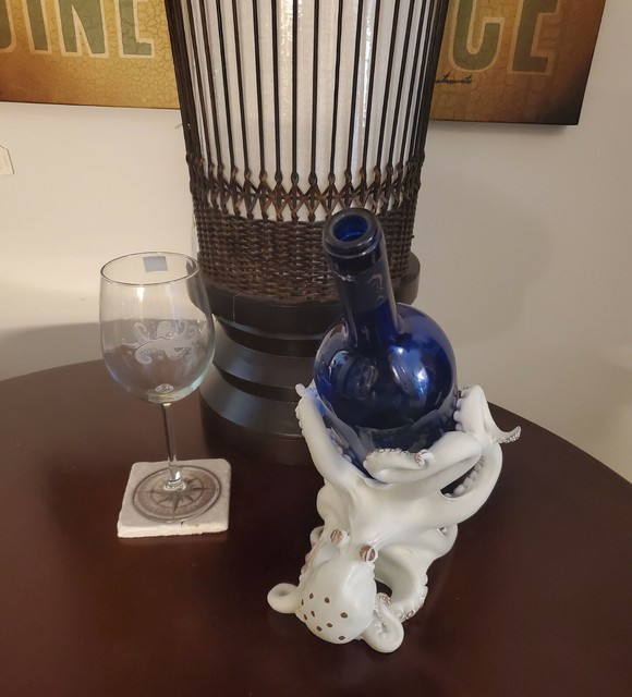 Octopus Kraken Wine Bottle Holder Tabletop Wine Rack Sea Life Decor ...