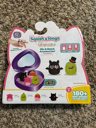 SQUISHMALLOWS SQUISH-A-LONGS SERIES 2 VALENTINE MONSTER PICKLE BAT 4 ...