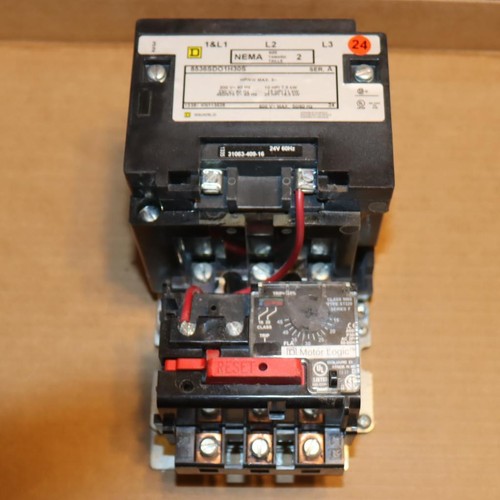 Square D NEMA Size 2 Starter 8536SDO1H30S 600v 24VAC Coil 9065ST220 15 ...