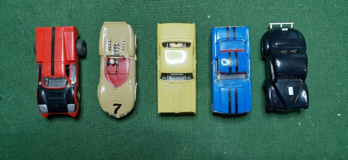 5 Aurora T-Jet chassis with mixed Aurora/MM Bodies. Lot 7. Read Details ...