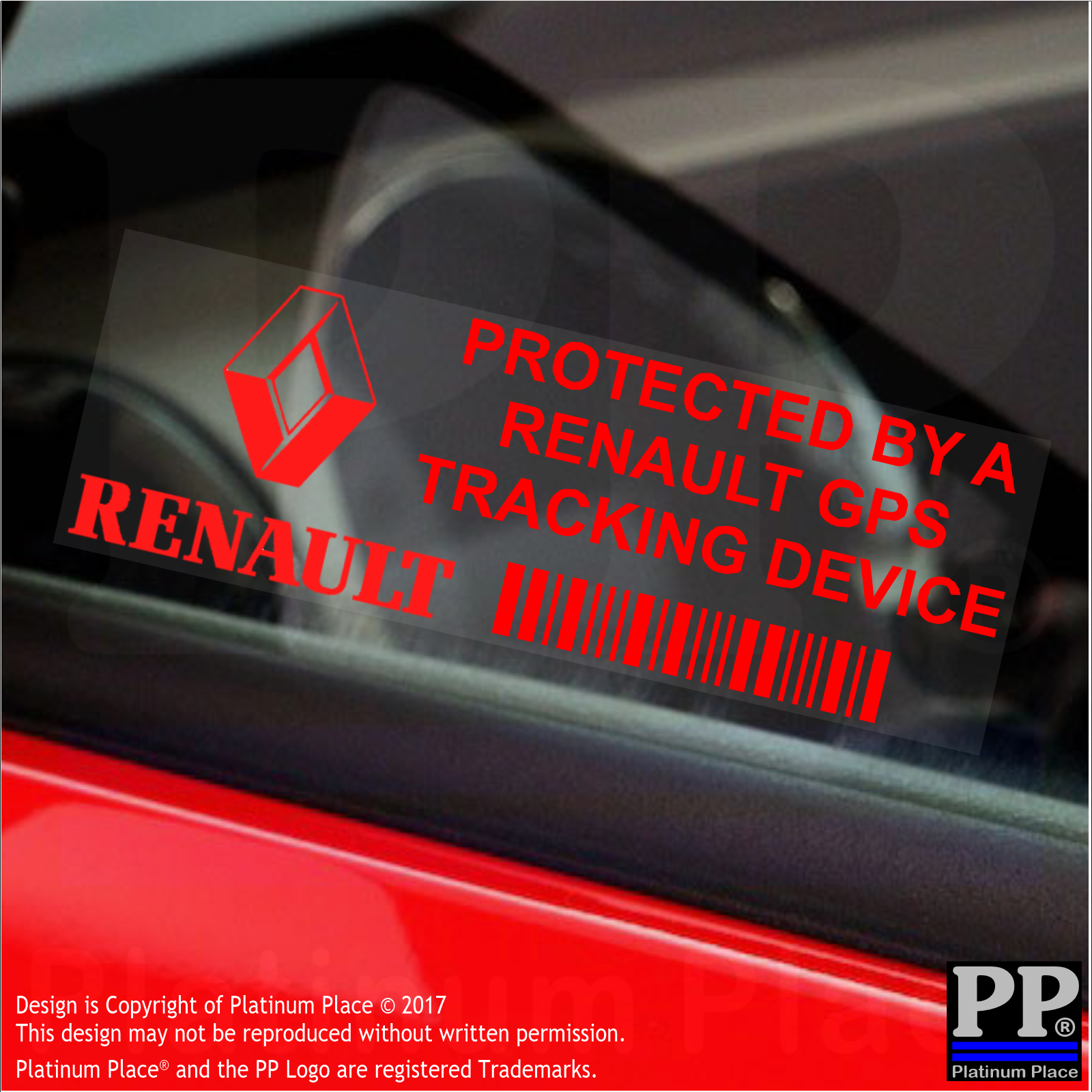 5 x Renault GPS Tracking Device Security BLACK Stickers-Clio-Car Alarm ...