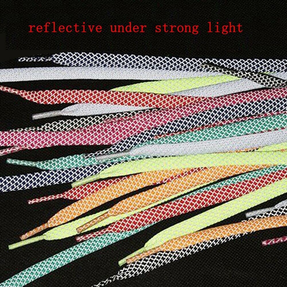 47" Flat Shoe Laces 3M Reflective Sport Shoelaces Runner Safety at ...