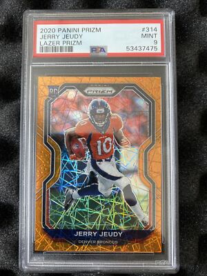 2020 Panini Prizm Jerry Jeudy #314 PSA 9 LAZER ROOKIE RC Denver Broncos ...