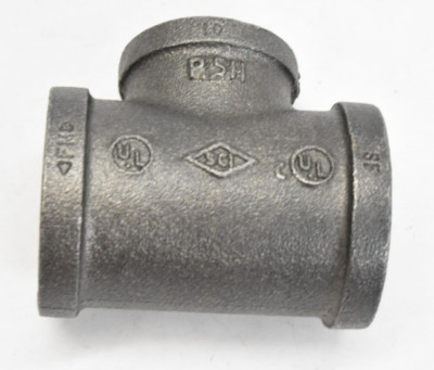 Galvanized Malleable Black Iron Tee Pipe Fitting 1-1/4" x 1-1/4" 300DI ...