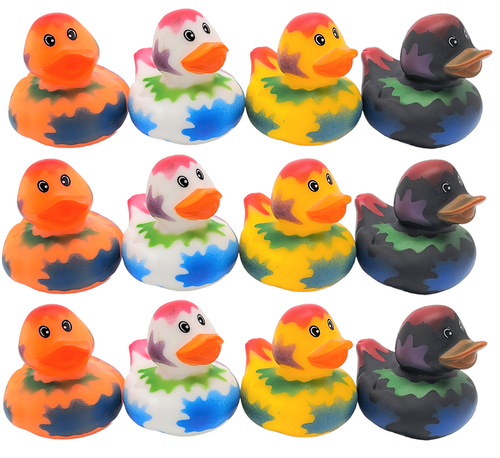 Splat Rubber Duckies (2") Standard Size. (12 Pack) Colorful Paint ...